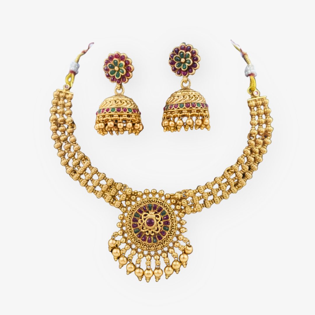 Chakra Gold Necklace Set – KV Designers